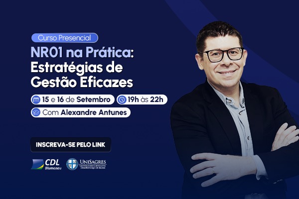 CDL Blumenau realiza curso de NR-1 com estratégias práticas